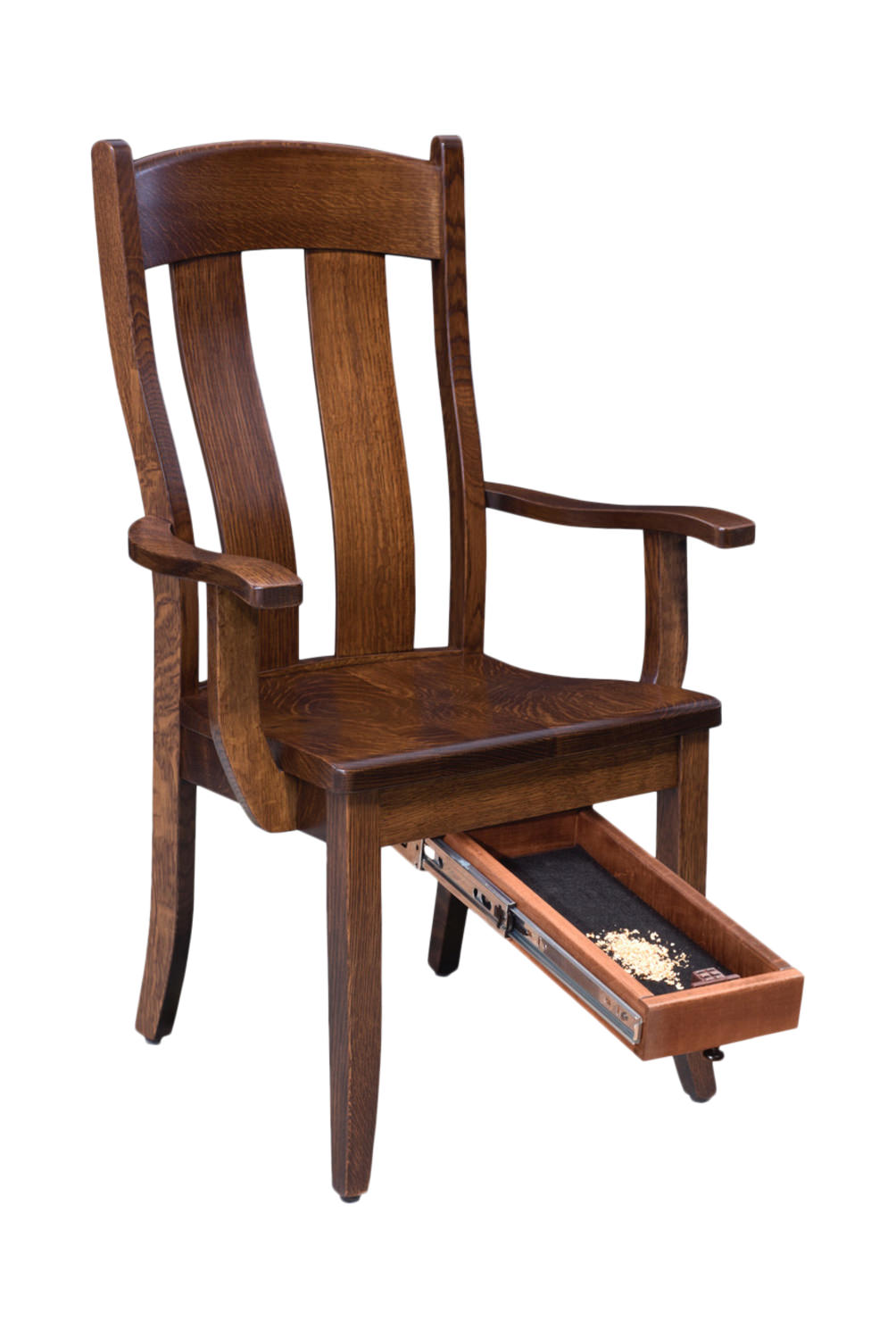 Wooden chair with storage store